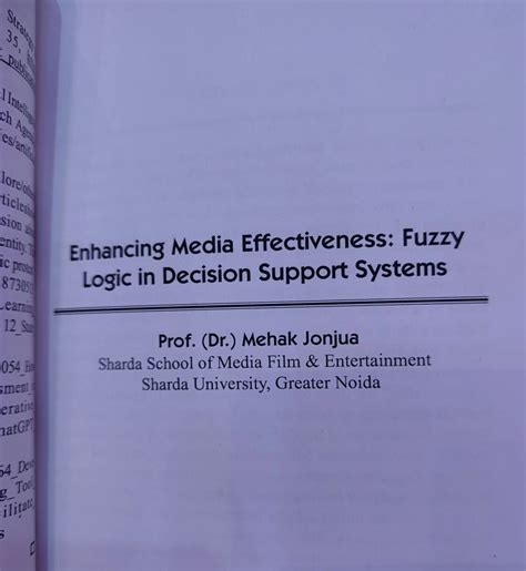 Prof Dr Mehak Jonjua On Linkedin Chapter On Usage Of Fuzzy Logic