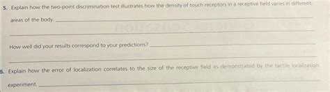 Solved Explain How The Two Point Discrimination Test