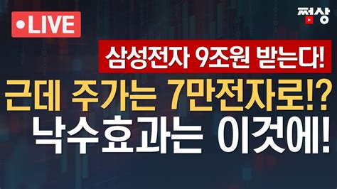 쩜상 시크릿 9조원 받았는데 삼성전자 왜 떨어지나요 삼전말고 볼 것은 이것 Youtube