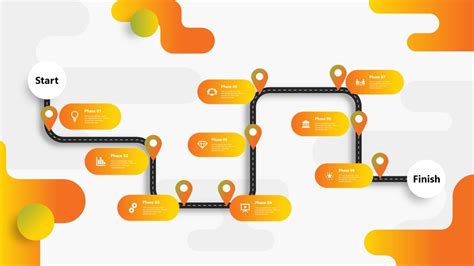 9 Phase Animated Roadmap Concept Powerpoint Template