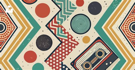 카세트 테이프와 기하학적 모양이 특징인 복고풍 패턴입니다 벡터 Unsplash의 무료 벽지 이미지