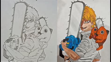 How To Draw Denji And Pochita Chainsaw Man YouTube