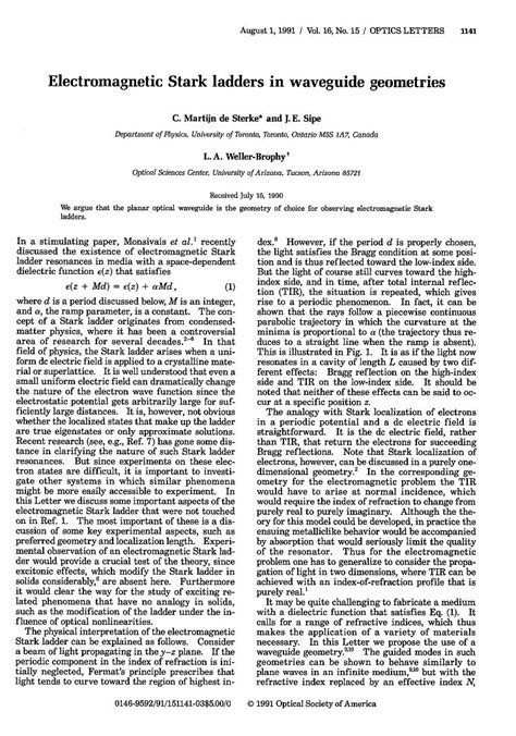 pdf electromagnetic stark ladders in waveguide geometries dokumen tips
