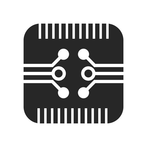 Cpu Chip Technology Vector Digital Electronic Computer Processor Illustration Board Icon And