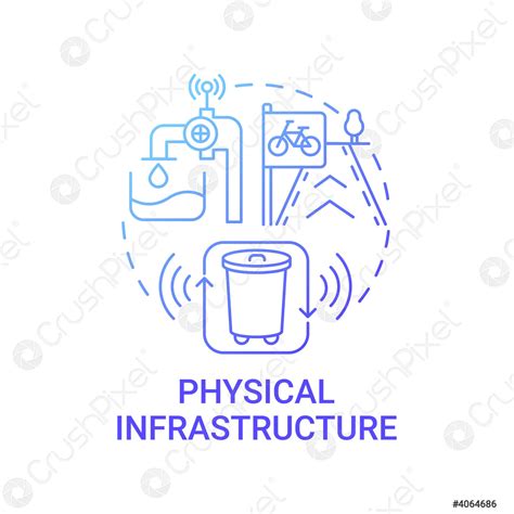 Physical Infrastructure Gradient Blue Concept Icon Stock Vector 4064686 Crushpixel