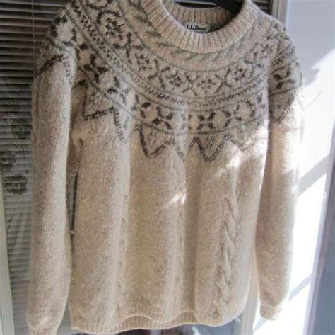 Ll Bean Sweaters Vintage Ll Bean Raglan Nordic Fair Isle Wool
