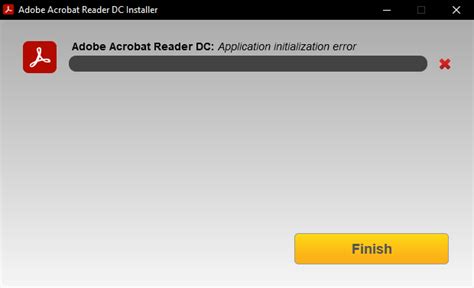 re application initialization error can t instal adobe product