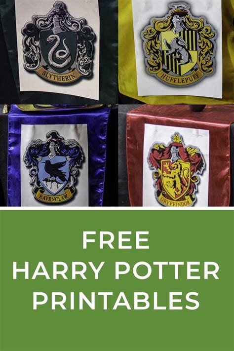 Printable Harry Potter House Crests Templates