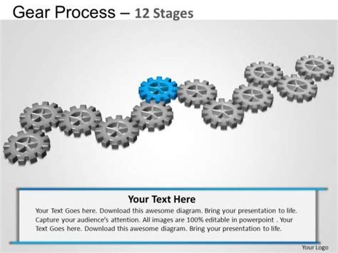 PowerPoint Layout Diagram Gears Process Ppt Presentation