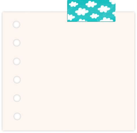 와시 테이프 Png가 있는 귀여운 일러스트 메모 용지 와시 테이프 구름 메모 Png 일러스트 및 Psd 이미지 무료 다운로드 Pngtree