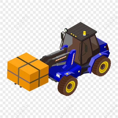 25d 산업 지게차 만화 파란색 그림 Png 일러스트 무료 다운로드 Lovepik