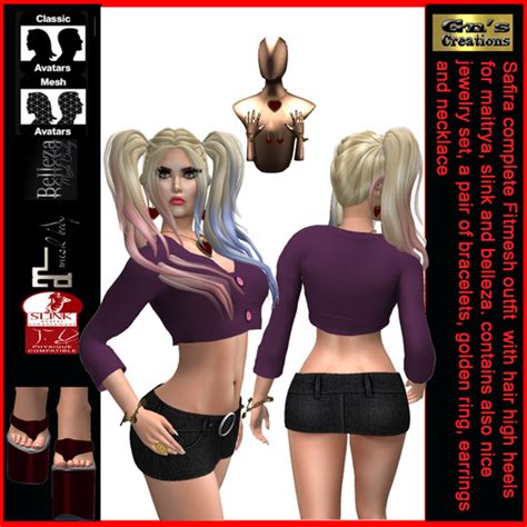 Second Life Marketplace Safira Complete Fitmesh Outfit Bxd