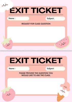 Free Printable Exit Ticket Templates You Can Customize Canva
