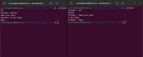 Single Client Chat Using Tcp Socket