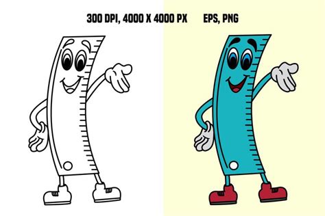 Cartoon Ruler For Coloring Page