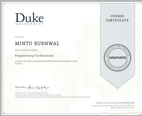 Mintu Burnwal On Linkedin Coursera Dukeuniversity Programming