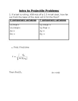 Projectile Problems Guided Practice By High Babe Science Classroom