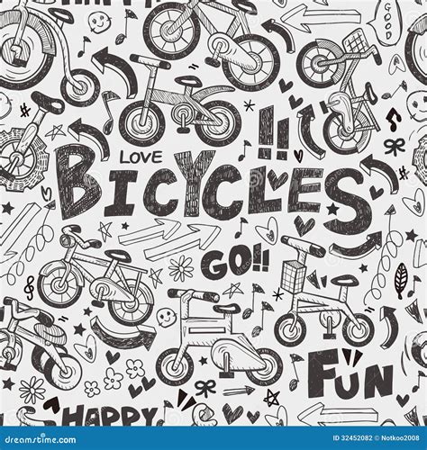Seamless Bike Pattern Stock Vector Illustration Of Sketch 32452082