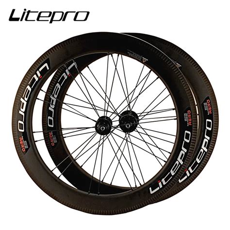 Litepro 접이식 자전거 밀폐형 베어링 림 Aero 50mm 탄소 섬유 휠 20 인치 406 451 349 V 디스크 브레이크 11 단 휠셋 Aliexpress