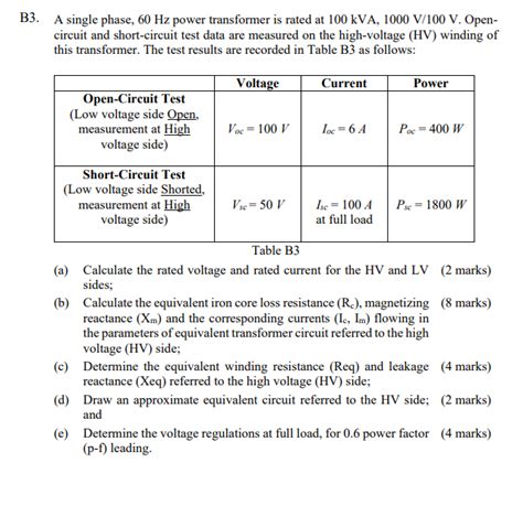 Solved A Single Phase Hz Power Transformer Is Rated At Chegg Com