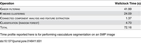 execution time profile for the automated protein localization algorithm