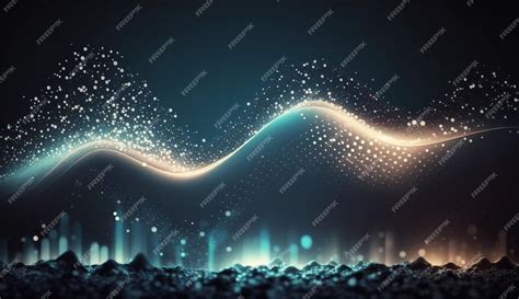 Premium Photo Technology Digital Wave Background Conceptbeautiful Motion Waving Dots Texture