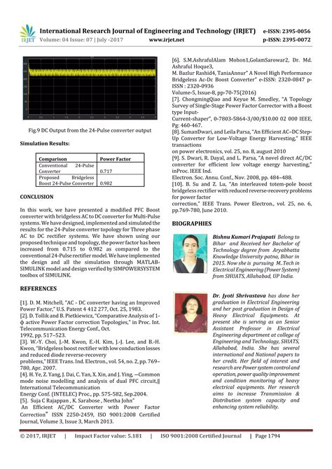 Efficient Power Factor Correction For Multipulse Bridgeless Active Boost Converter 3 Phase Ac Dc