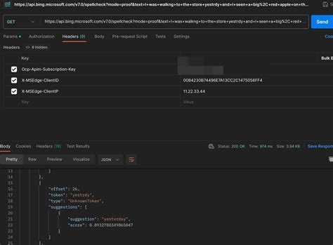 The Bing Spellcheck Api Only Returns Empty Results Microsoft Qanda