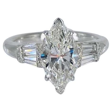 101 Carat Marquise Diamond Engagement Ring With Tapered Baguettes For