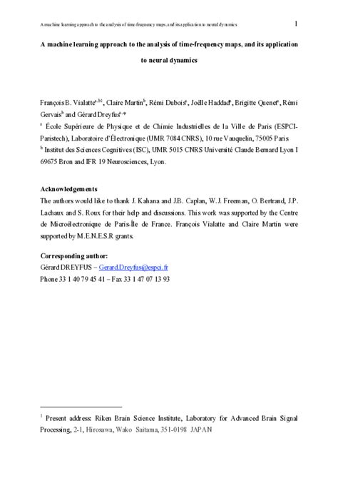 Pdf Machine Learning For Time Frequency Analysis In Neural Dynamics