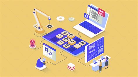 App Development Isometric Illustration Graphics Motion Array
