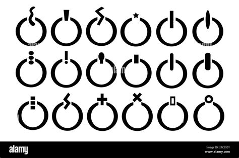Power Symbol Icon Set Pack Vector Editable Stock Vector Image Art Alamy