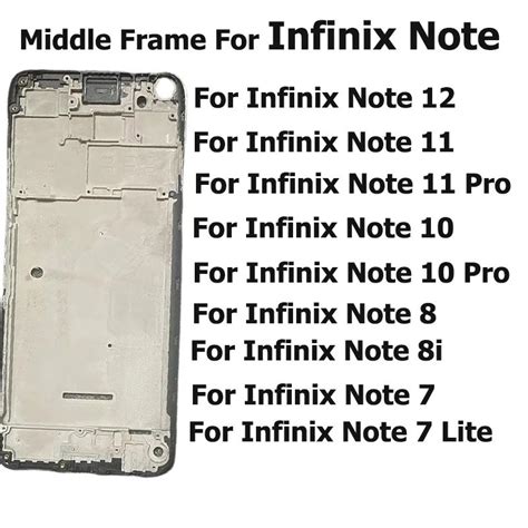 ใหม่ กรอบกลาง สําหรับ Infinix Note 12 11 10 8 8i 7 Pro Lite G96 แผ่นหน้า หลัง จอ Lcd รองรับ ที่