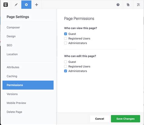 Settings Concrete Cms