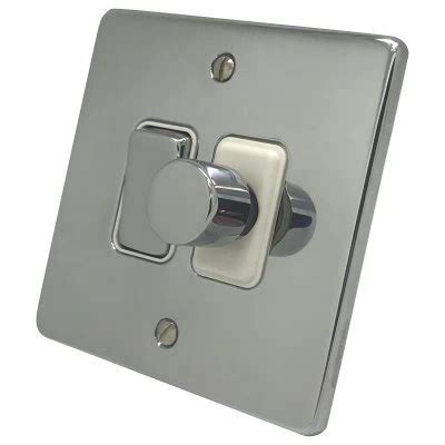 Low Profile Rounded Polished Chrome Dimmer And Light Switch Combination Sockets Switches