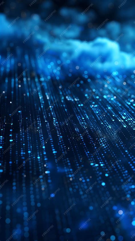 Abstract Digital Data Stream Visualization In Orange And Blue Tones Premium Ai Generated Image