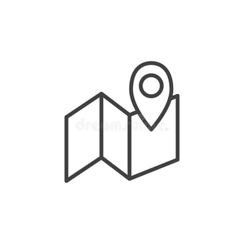 Map Icon Set Gps Navigation Map With Pin Vector Symbol In Black Filled And Outlined Style Stock