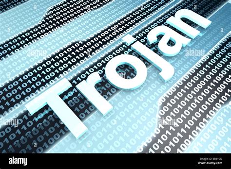 A Trojan Virus Infected Digital Source Code 3d Illustration Stock