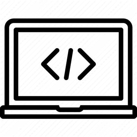 code coding development laptop programming icon