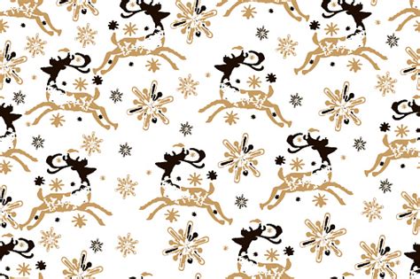 골든 눈송이와 세련 된 직물 Deers 패션 완벽 한 크리스마스 패턴 인쇄 섬유 벽지 트렌디한 그런 지 짜임새 인쇄입니다 12월에 대한 스톡 벡터 아트 및 기타 이미지