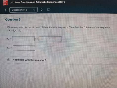 Linear Functions And Arithmetic Sequences Day Chegg