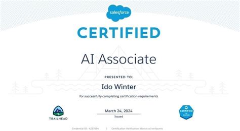 Salesforce Certificate Ai Ido Winter