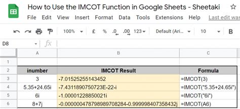 IMCOT Function In Google Sheets How To Step By Step Sheetaki