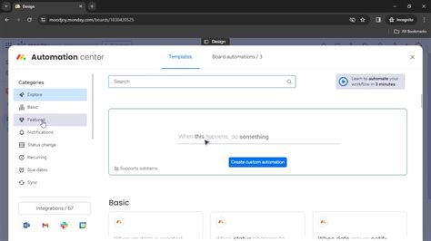 monday creating an automation workflow flow on web page flows