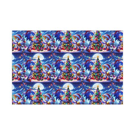 Wrapping Paper Sonic The Hedgehog Christmas T Wrap Papers Holiday T Wrap Festive T