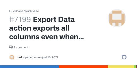 Export Data Action Exports All Columns Even When Export Columns