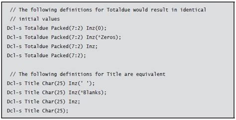 programming in ile rpg defining standalone variables and assigning