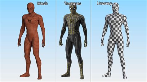 Spiderman Black Suit Standing Pose 3d Model 159 3ds Blend C4d