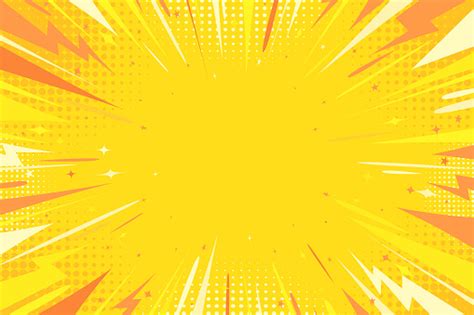 노란색 만화책 배경입니다 현대 크리 에이 티브 팝 아트 오렌지 하프 톤 스타일 배경 배경 주제에 대한 스톡 벡터 아트 및 기타 이미지 배경 주제 만화책 팝 아트