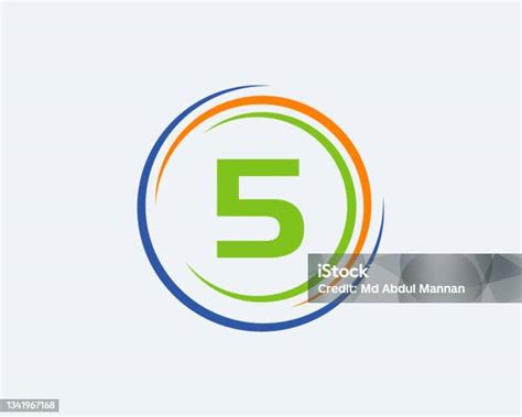 5 레터 로고 디자인 모던하고 독특한 크리에이티브 5 로고 디자인 초기 5 편지 비즈니스 로고 템플릿 개념에 대한 스톡 벡터